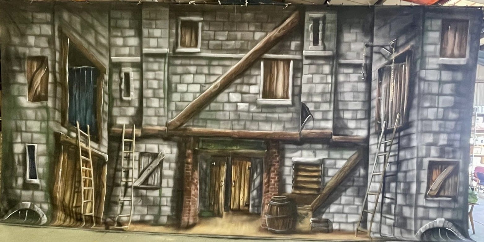 Outbuildings Canvas Theatre Backcloth 850 - Thoroughly Theatre