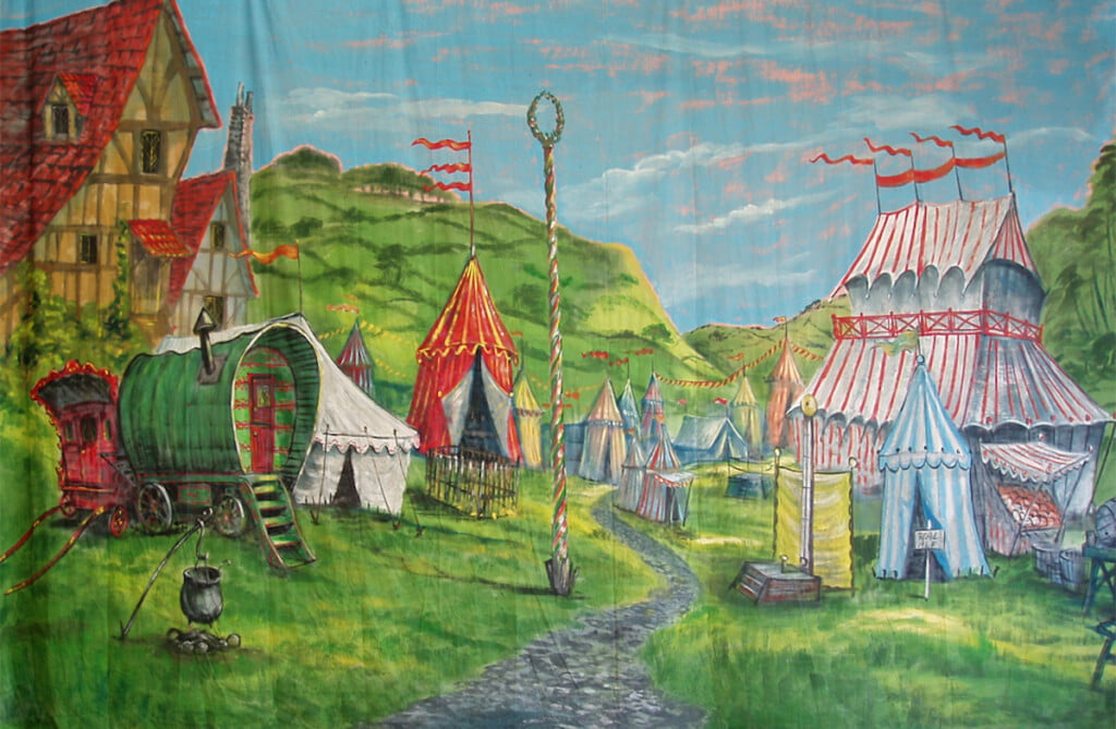 Circus Fairground Calico Theatre Backcloth | Thoroughly Theatre